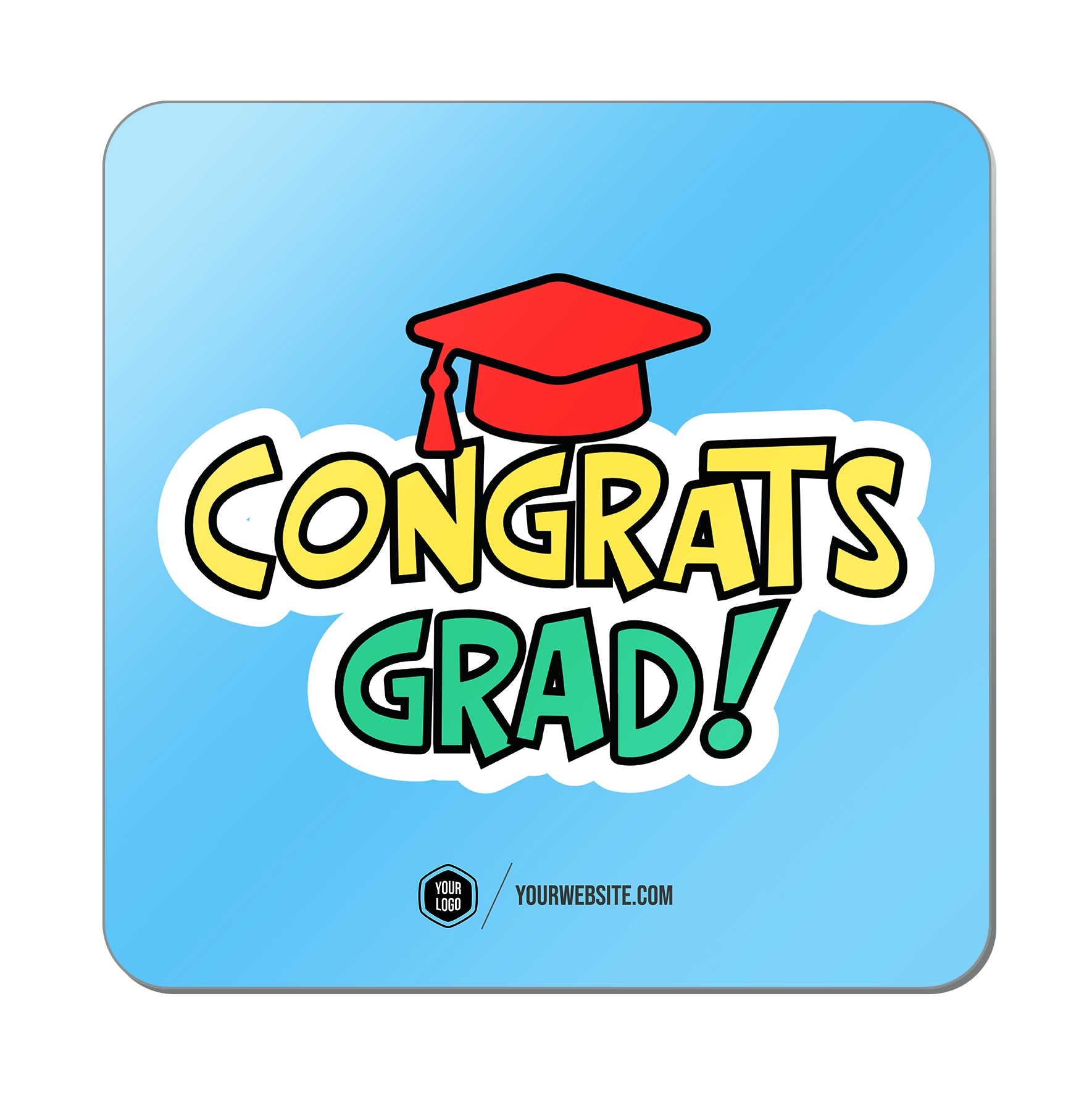 Congrats Grad Vibrant Celebration Signs – Popsigns Studio
